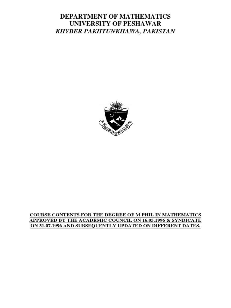 M.Phil Courses | PDF | Ring (Mathematics) | Functional Analysis