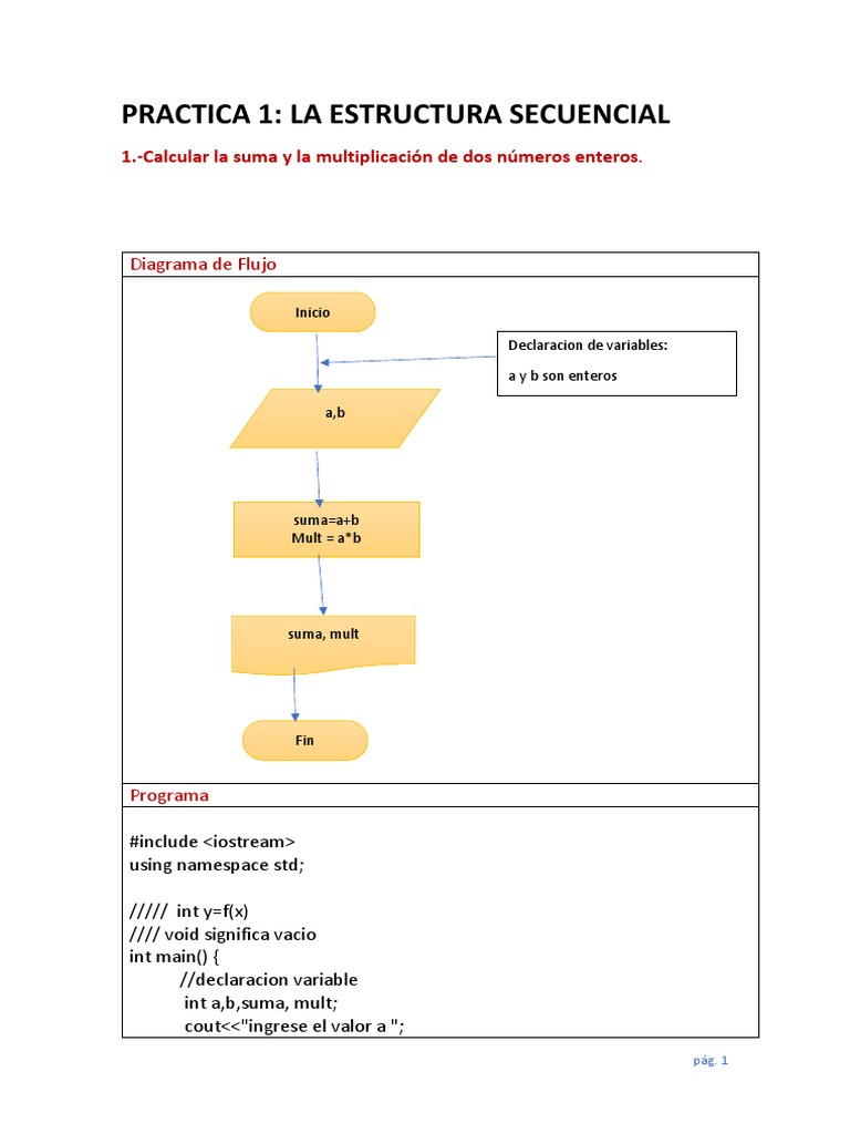 Practica 1 La Estructura Secuencial | PDF | Programación de ...