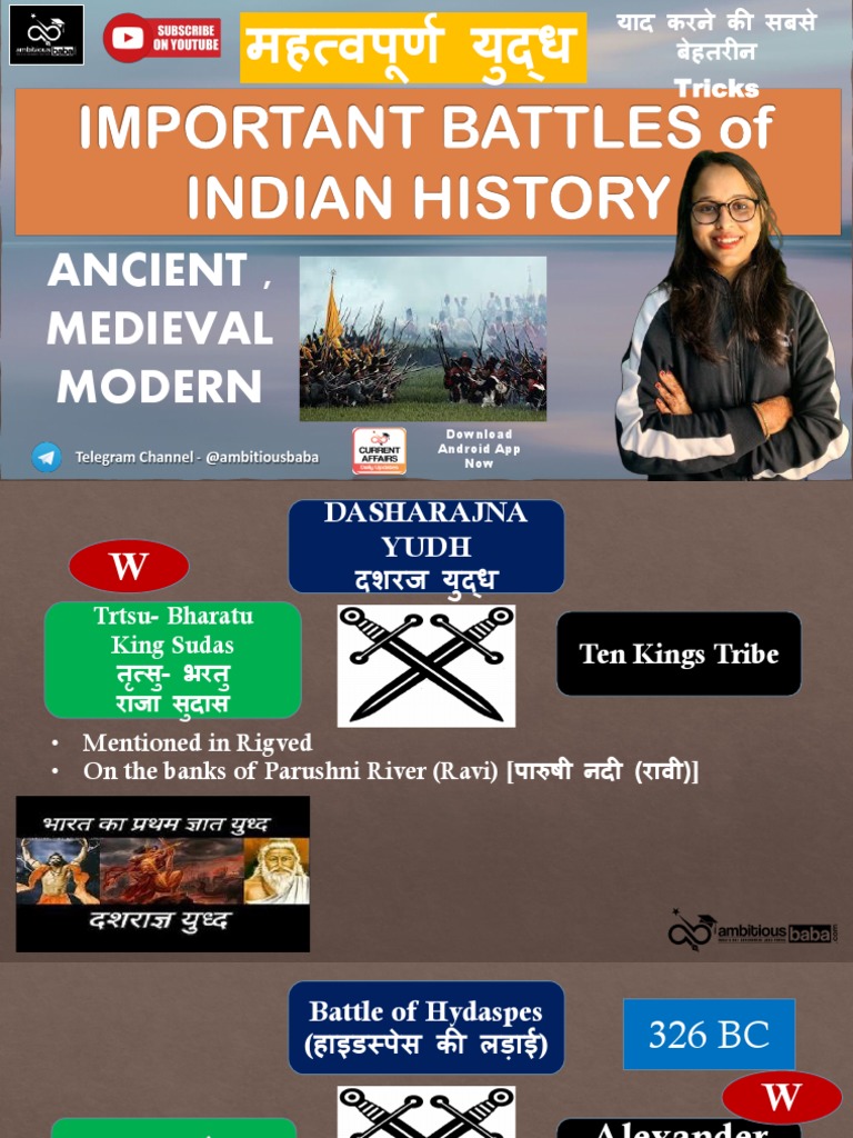 List of Important Battles of Indian History Download | PDF