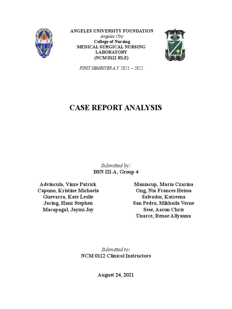 Case Report Analysis: Angeles University Foundation College of Nursing ...