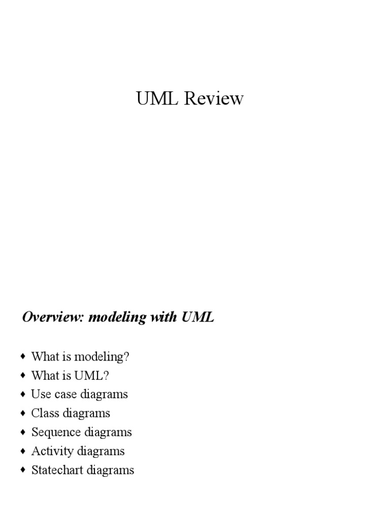UML Review | PDF | Unified Modeling Language | Computer Engineering