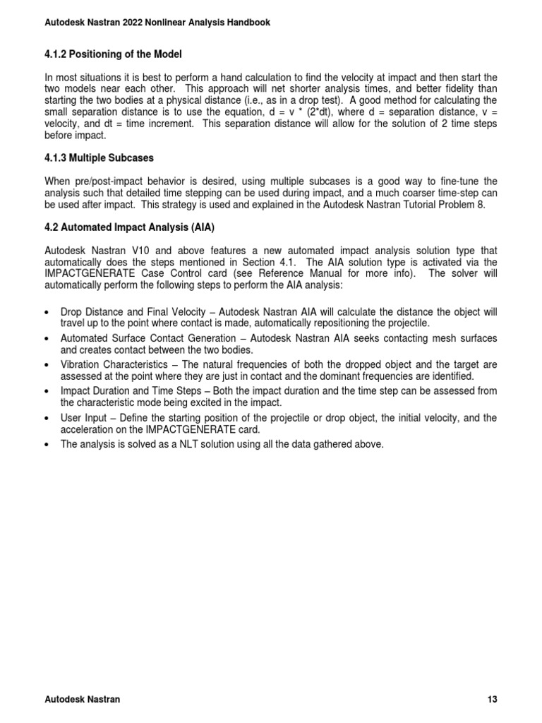 4.1.2 Positioning of The Model: Autodesk Nastran 2022 Nonlinear Analysis Handbook | PDF ...