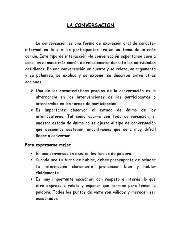 Conversación y Diálogo: Claves Esenciales | PDF | Conversacion | Cognición