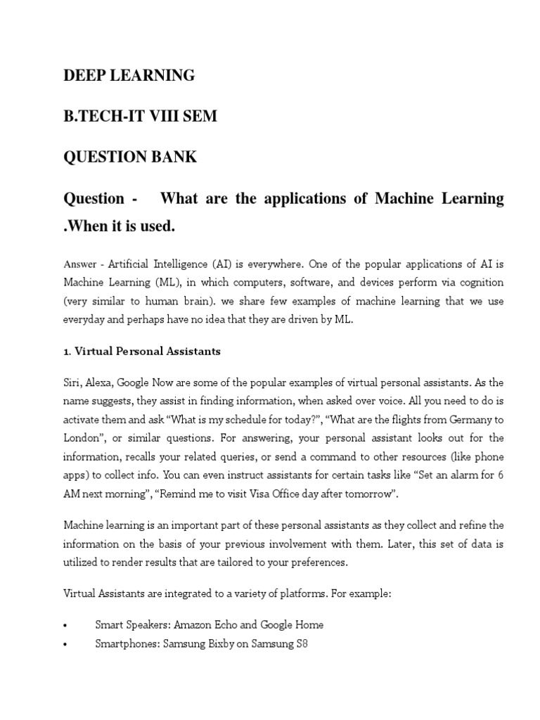 Study Material BTech IT VIII Sem Subject Deep Learning Deep Learning ...