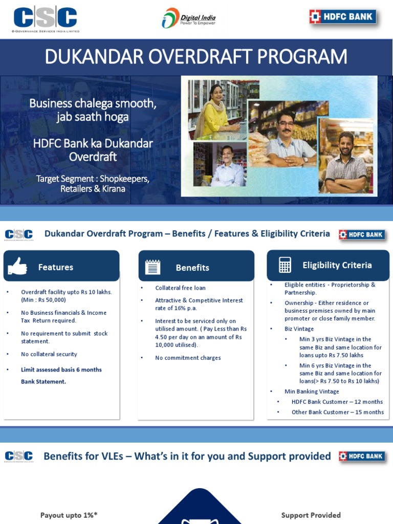 HDFC Dukandar Overdraft Guide | PDF | Banks | Overdraft