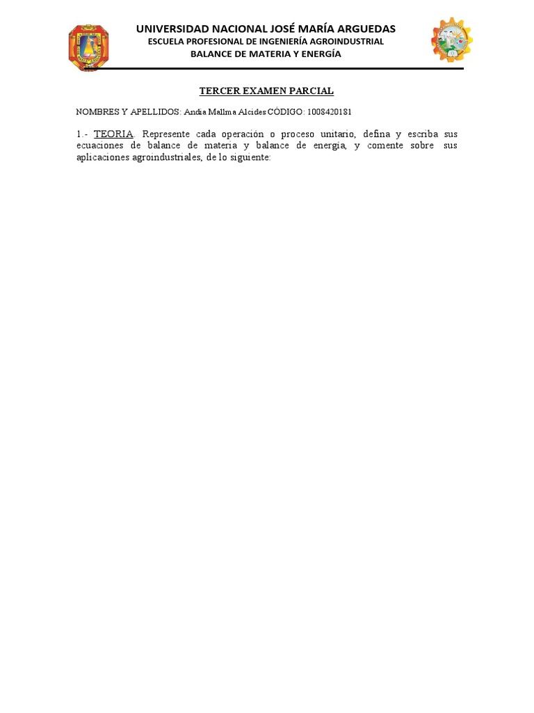 Tercer Examen Parcial de BME | PDF | Agronegocios | Mecánica de Medios Continuos