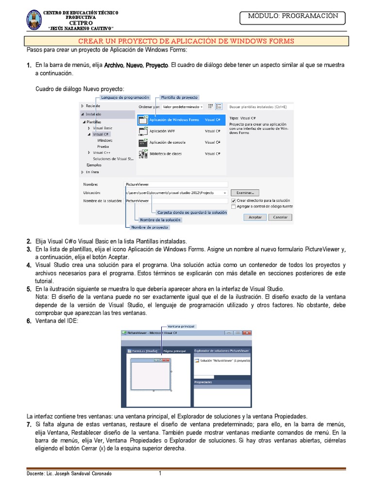 Crear Proyecto Visual Studio | Descargar gratis PDF | Ventana ...