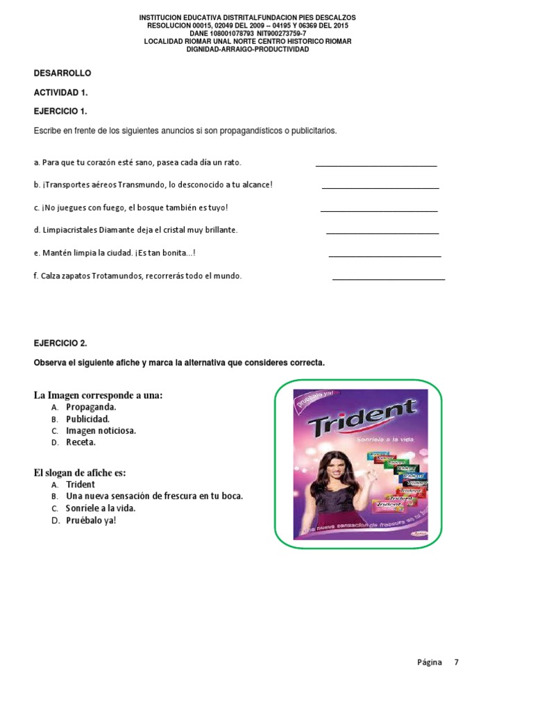 Actividades de Propaganda y Publicidad | PDF | Comunicación | Cognición