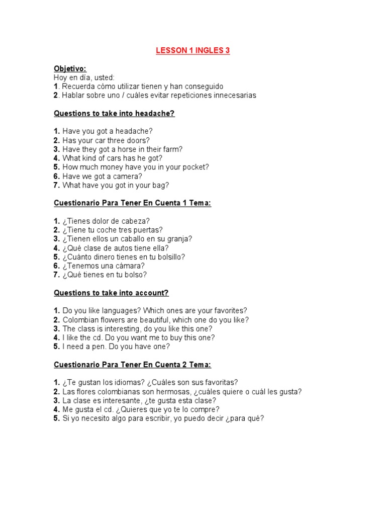 Uso de "tienen" y "han conseguido" en inglés | PDF