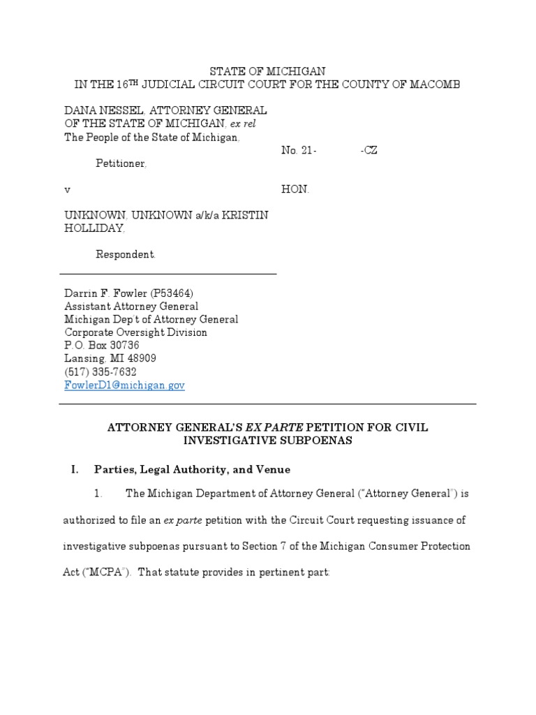 Ex Parte Petition 734100 7 | PDF | Facebook | Wisconsin Circuit Courts