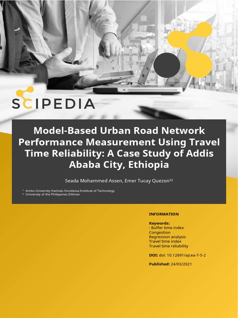 Model-Based Urban Road Network Performance Measurement Using Travel ...