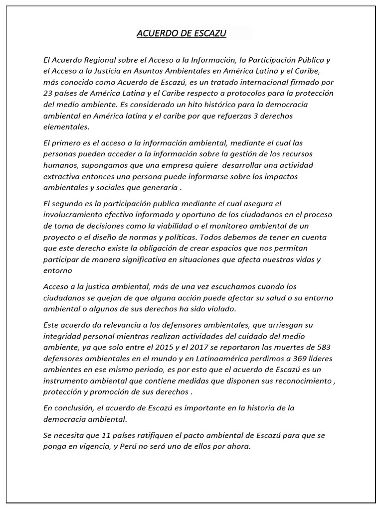 Acuerdo de Escazu | PDF | Justicia | Crimen y violencia