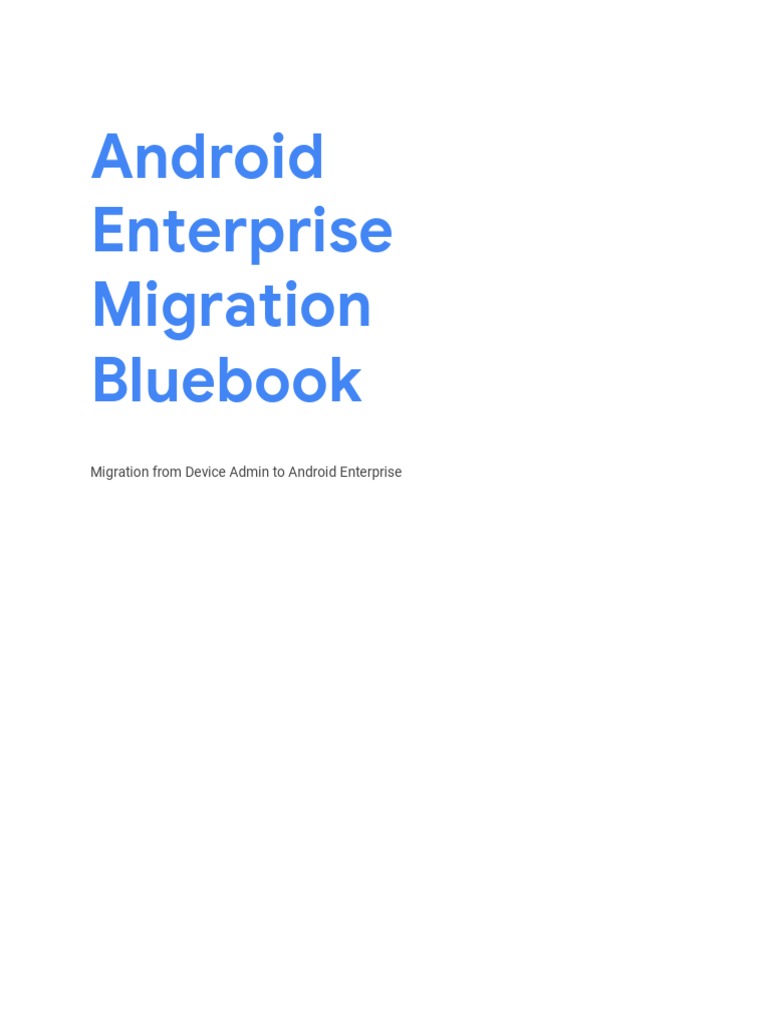 Migration From Device Admin To Android Enterprise | PDF | Android ...