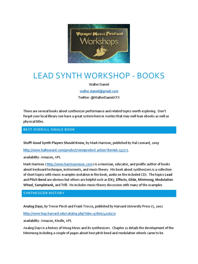 Lead Synth Workshop - Books: Best Overall Single Book | PDF ...