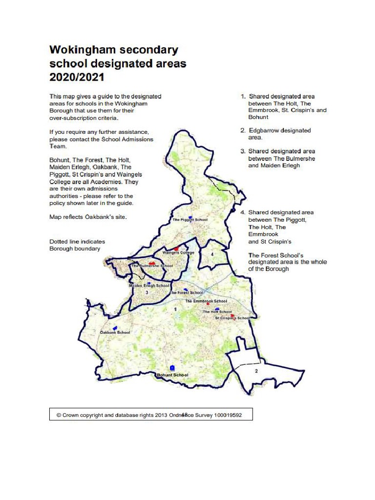 Wokingham Secondary School Designated Areas Map | PDF