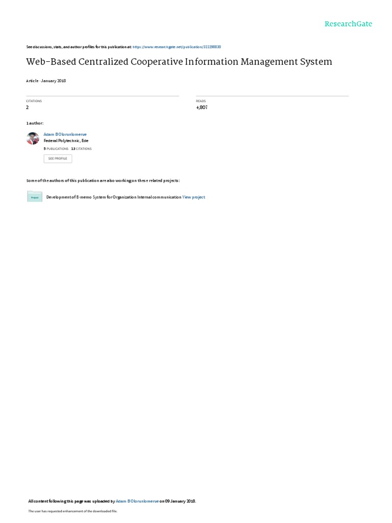 Web-Based Cooperative Info System | PDF | Cooperative | System