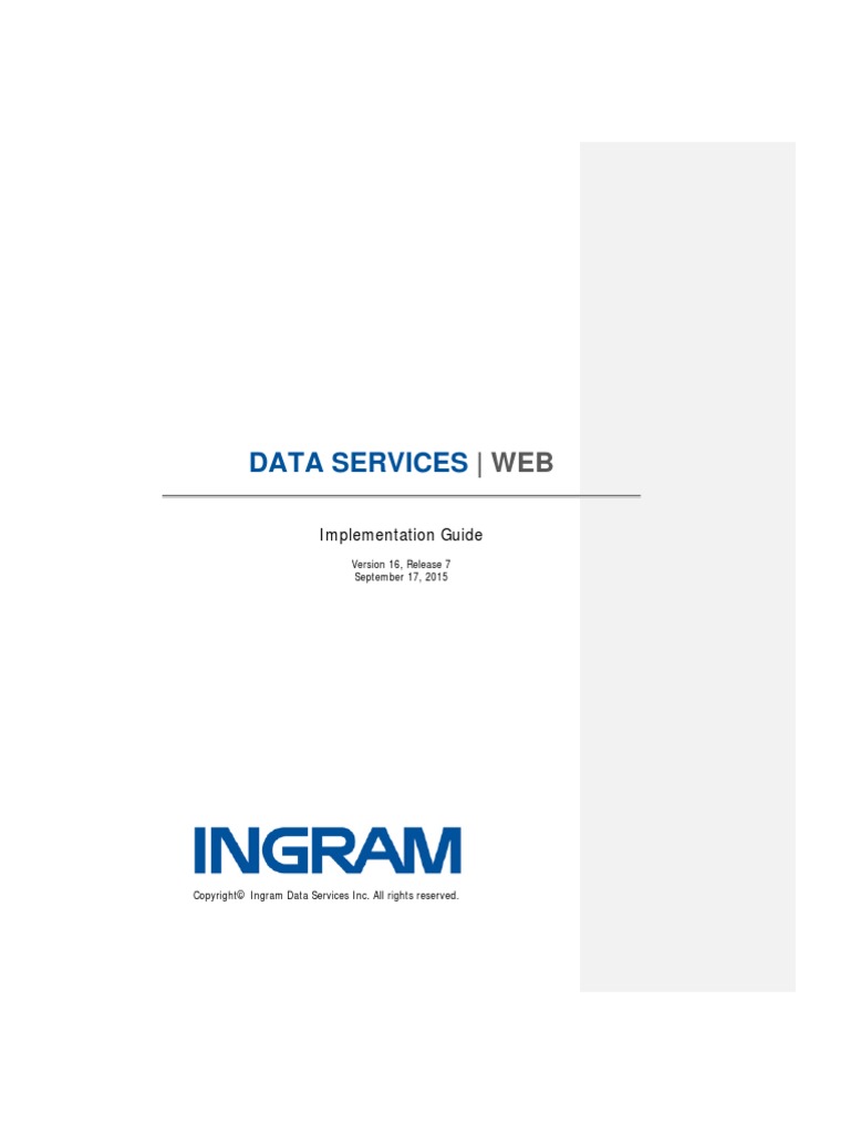 Ingram WebService ImplementationGuide - 2 | PDF | World Wide Web | Internet & Web