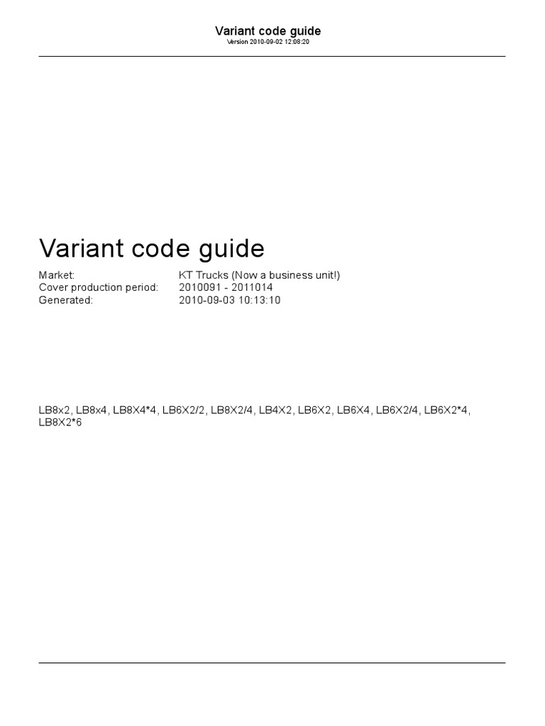 Variant Code Guide | PDF | Ford F Series | Automotive Technologies