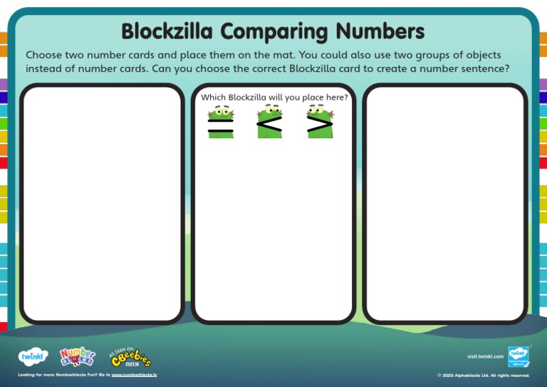 Blockzilla Comparing Numbers Activity | PDF