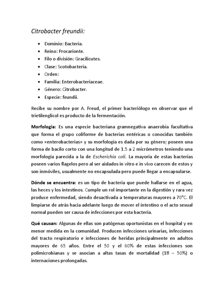 Citrobacter Freundii | PDF | Las bacterias | Microbiología