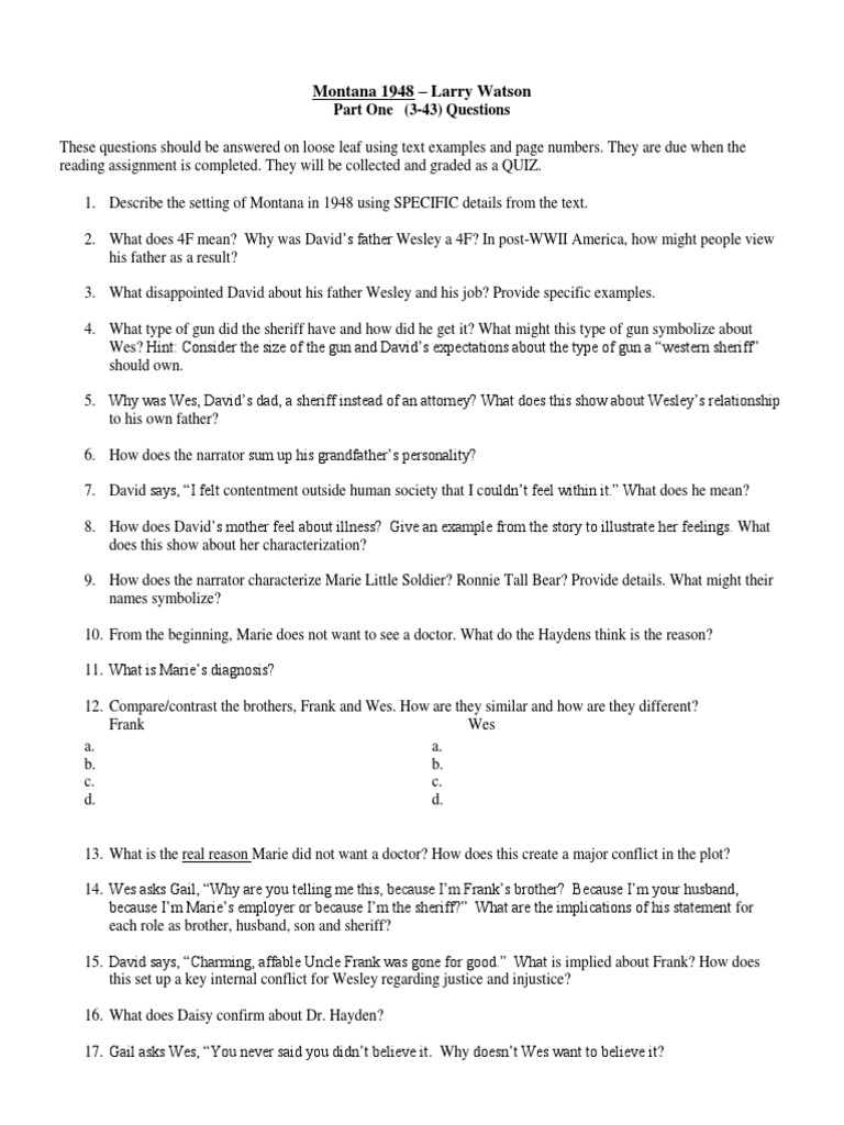 Montana 1948: Quiz Questions Overview | PDF | Law