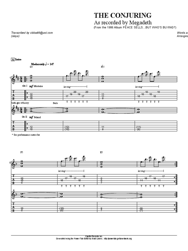 Megadeth - The Conjuring | PDF | Universal Music Group | Heavy Metal Music