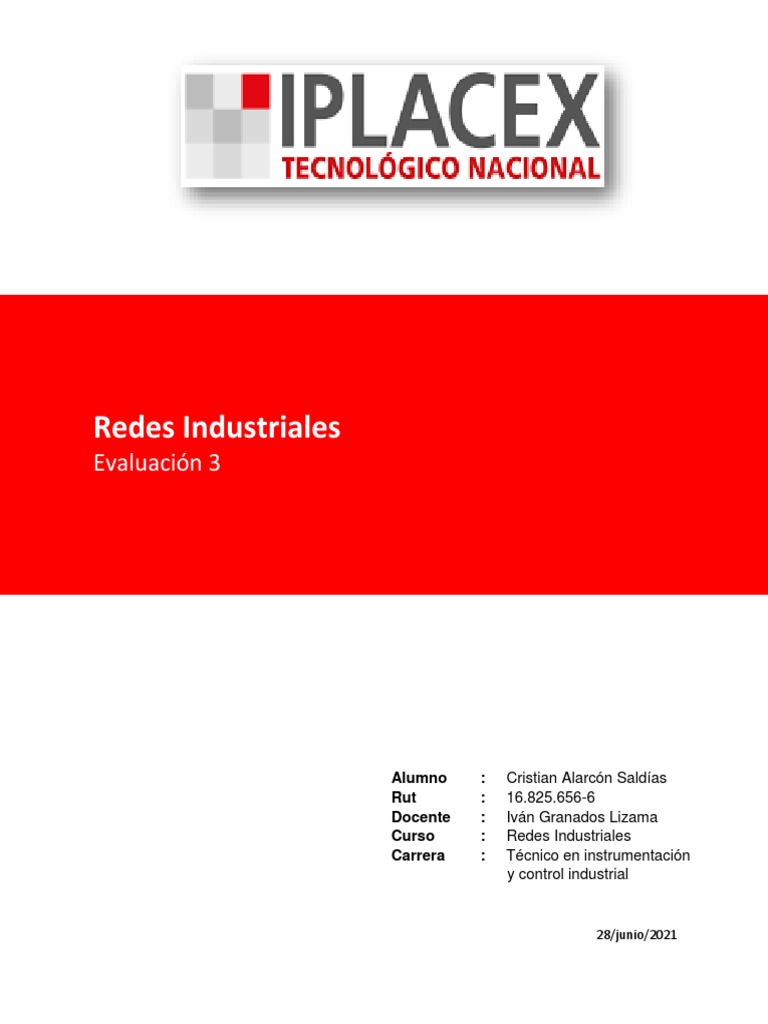 Ev. 3 Redes Industriales | PDF | Dirección IP | Red de computadoras