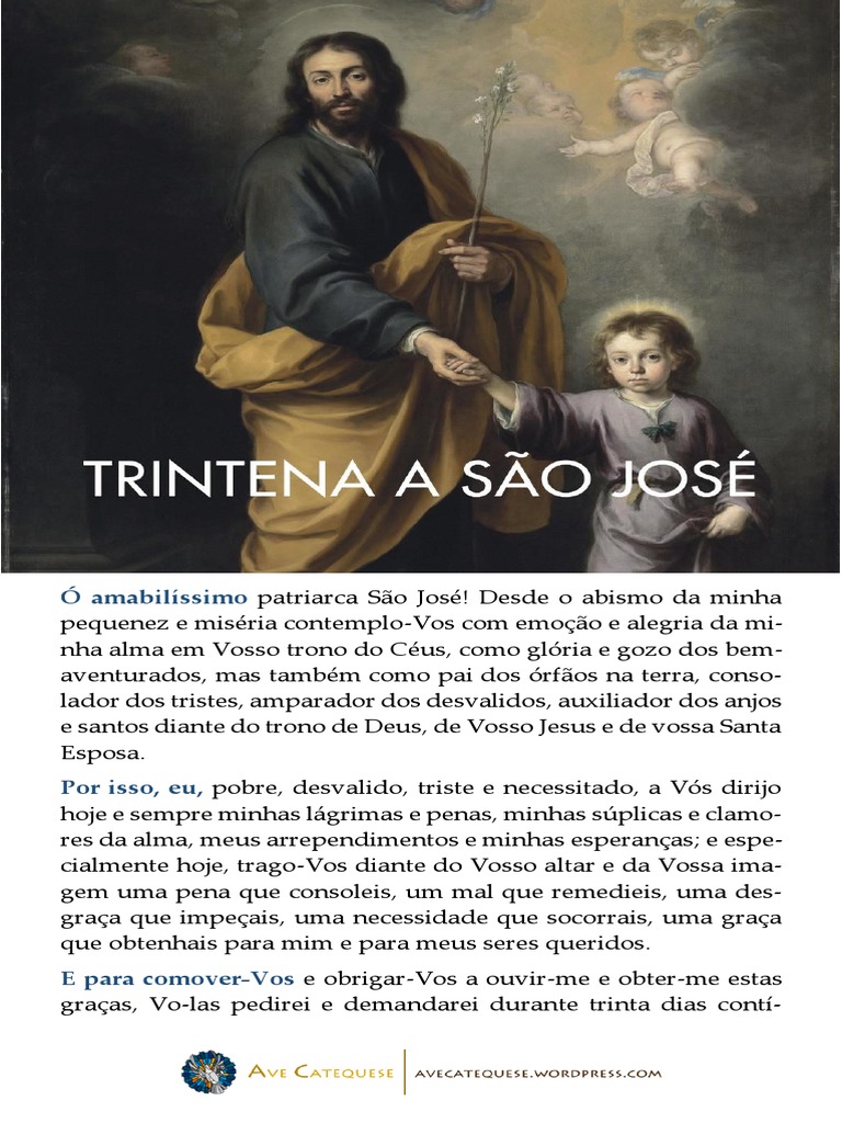 Trintena A Sao Jose Ave Catequese 1 | PDF | Maria, mãe de Jesus | Jesus