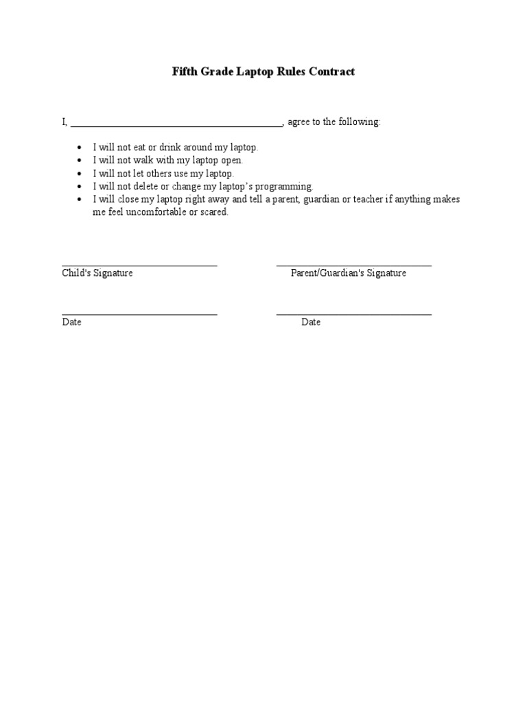 Internet Safety Contract | PDF | Career & Growth