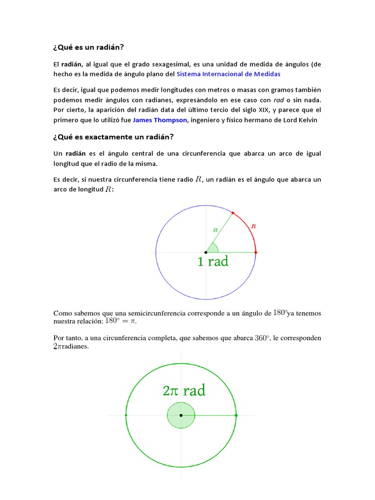 Qué Es Un Radián | PDF