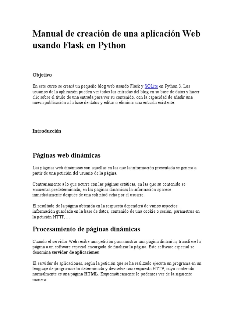 1 Manual de Creación Una Aplicación Web Usando Flask en Python | PDF ... 1 Manual de Creación Una Aplicación Web Usando Flask en Python | PDF ...