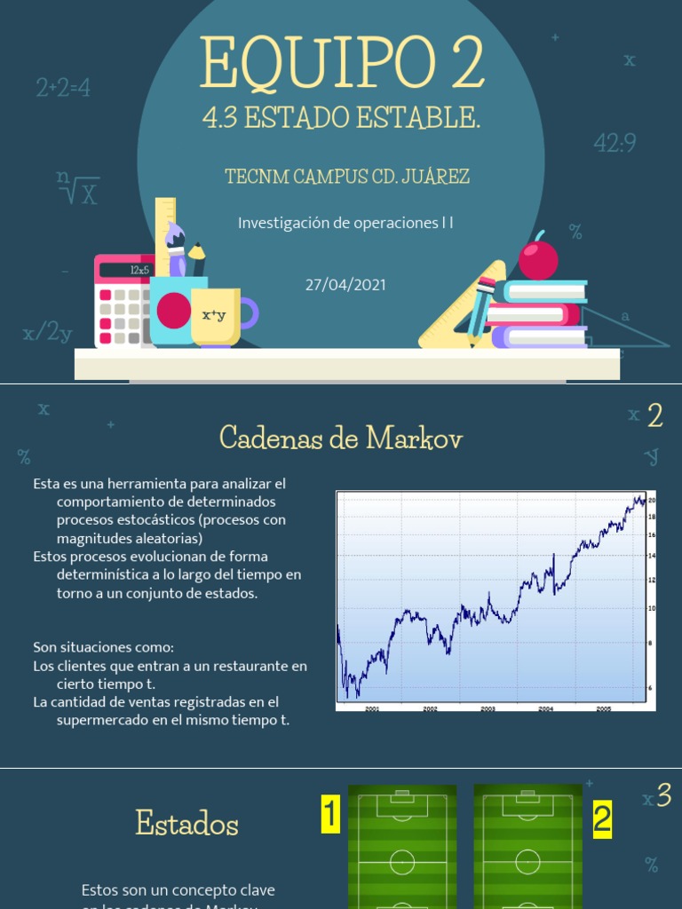 Estado Estable en Cadenas de Markov | PDF | Ecuaciones | Cadena Markov