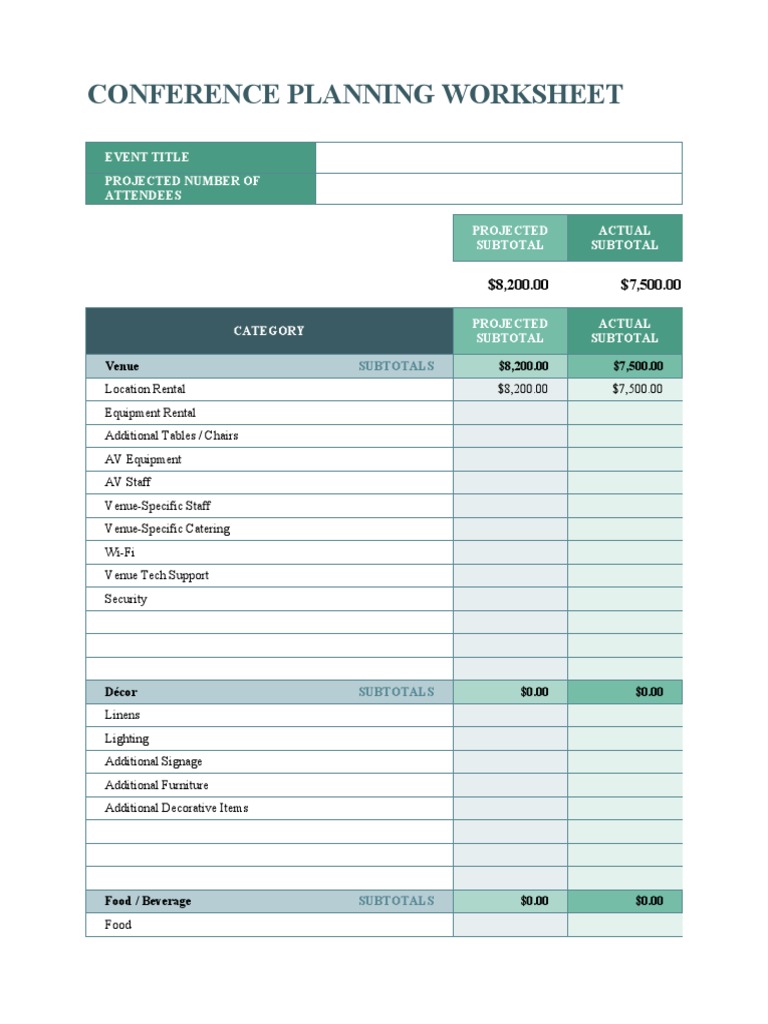 IC Conference Planning Worksheet Event Budget 8783 | PDF | Mass Media ...