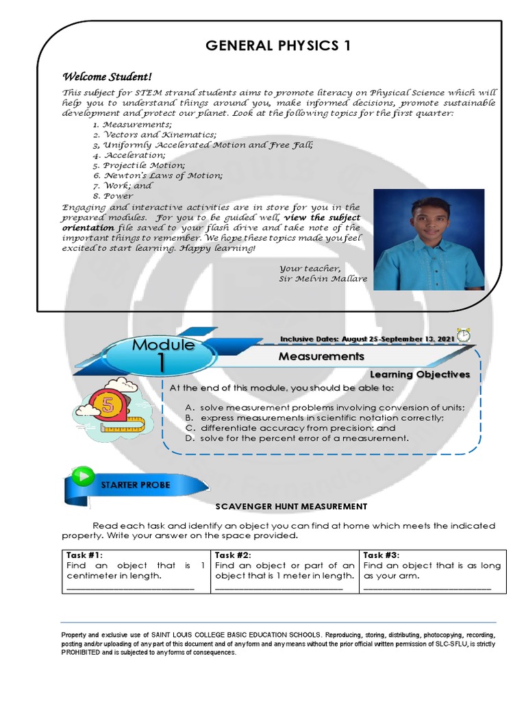 4) General Physics 1 - Module 1 Measurements | PDF | Weight | Accuracy ...