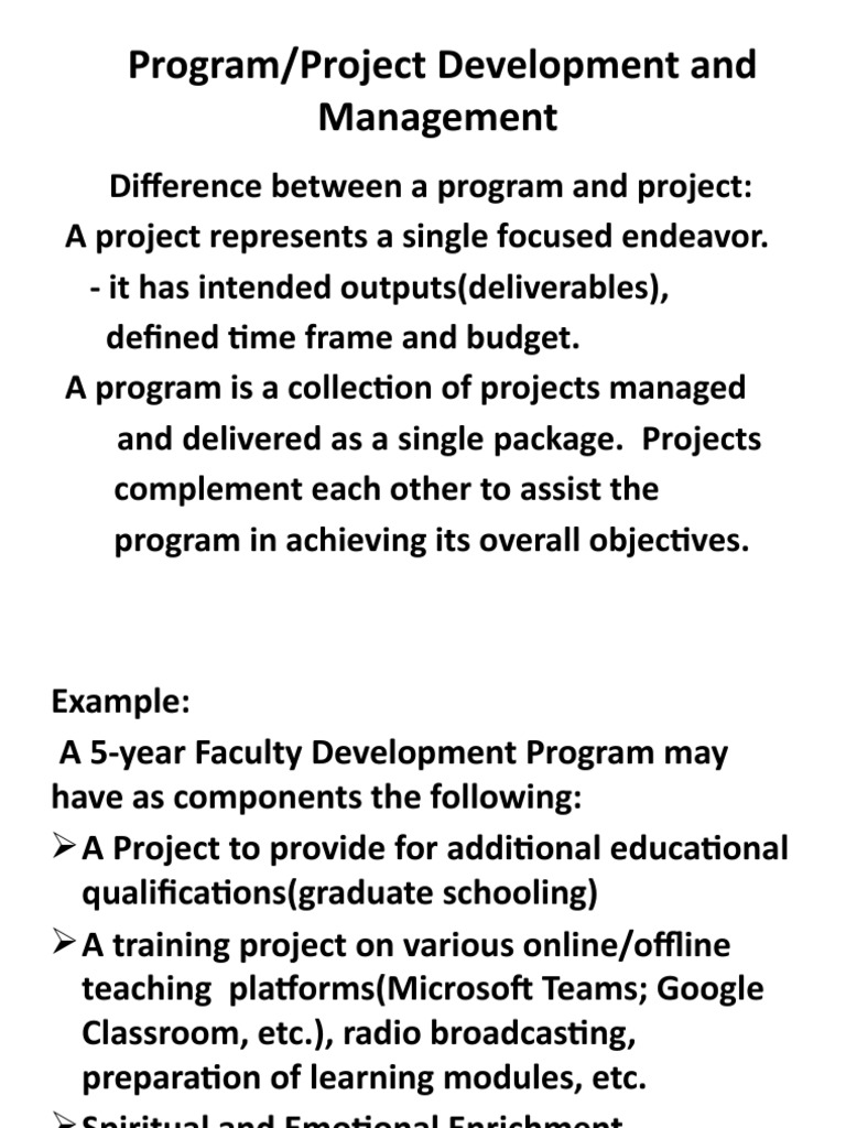 Program/Project Development and Management | Download Free PDF ...