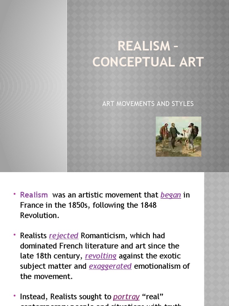 Realism - Conceptual Art: Art Movements and Styles | PDF | Realism ...