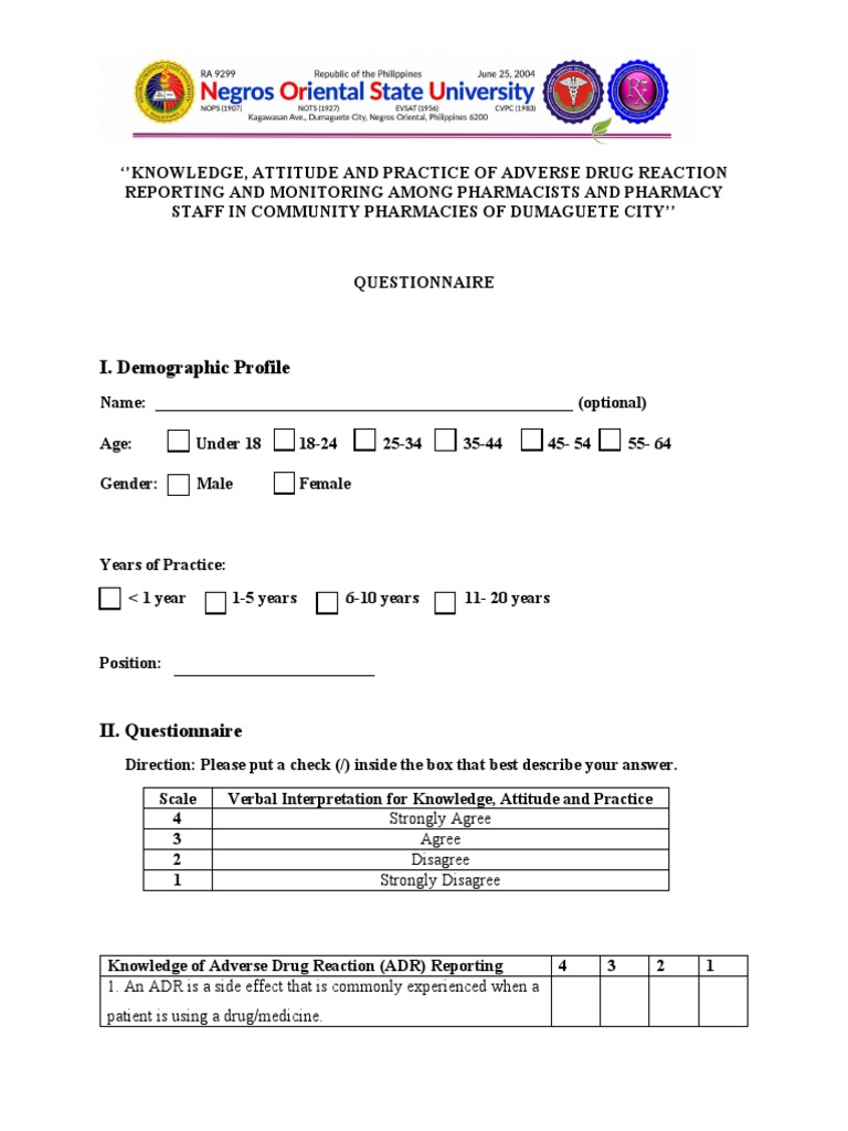 Validated Questionnaire | PDF | Pharmacy | Health Sciences
