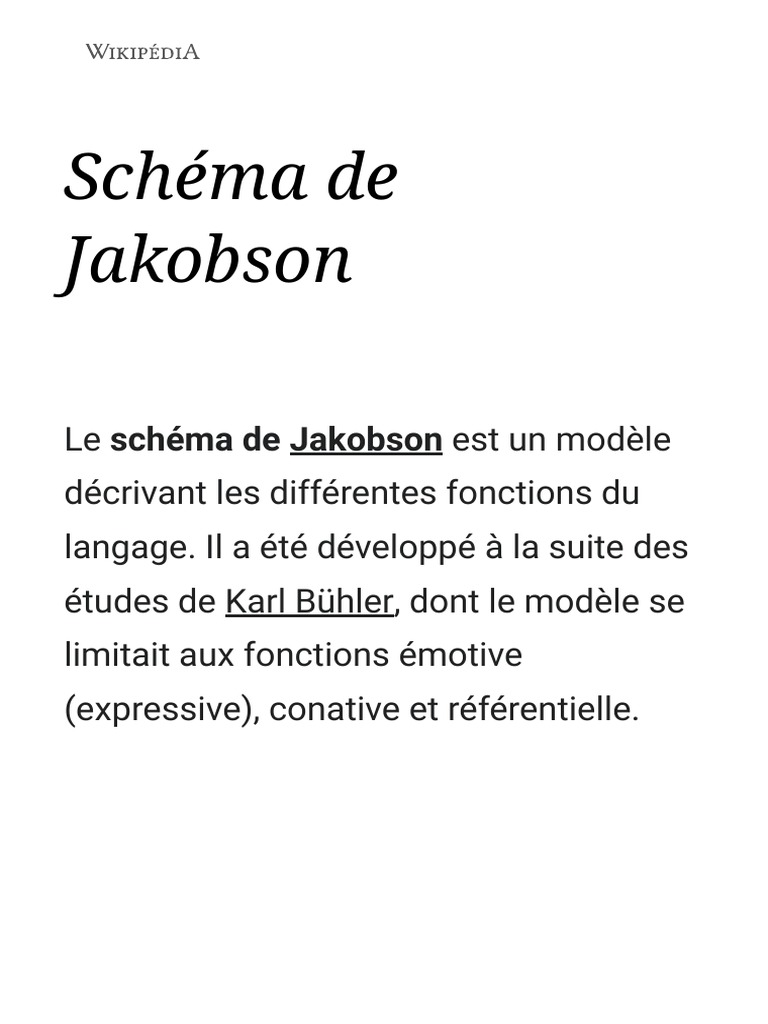 Schéma de Jakobson | PDF | la communication | Linguistique