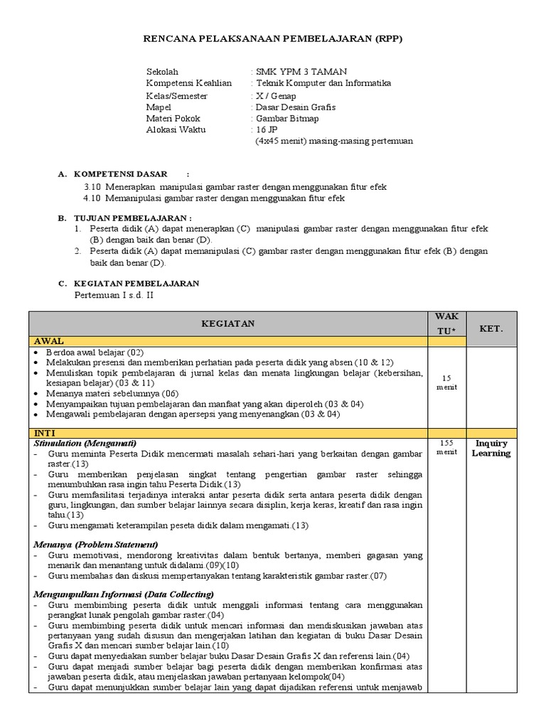 RPP + Penilaian DDG KD 3.10 | PDF | Karier & Perkembangan