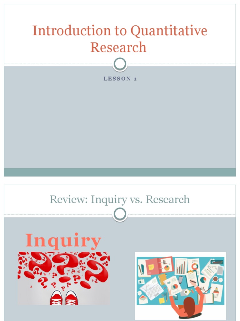 Introduction To Quantitative Research: Lesson 1 | PDF | Experiment ...