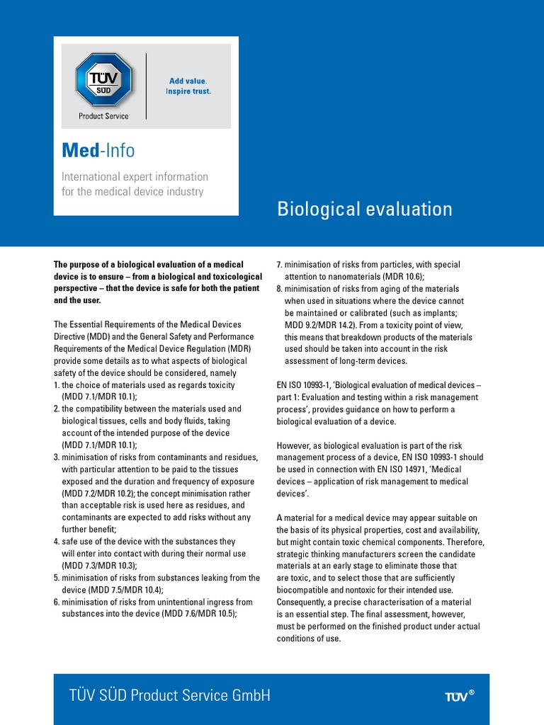 Med-Info: Biological Evaluation | PDF | Medical Device | Toxicity