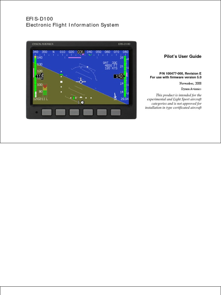 EFIS-D100 Pilot's User Guide | Download Free PDF | Menu (Computing) | Computing
