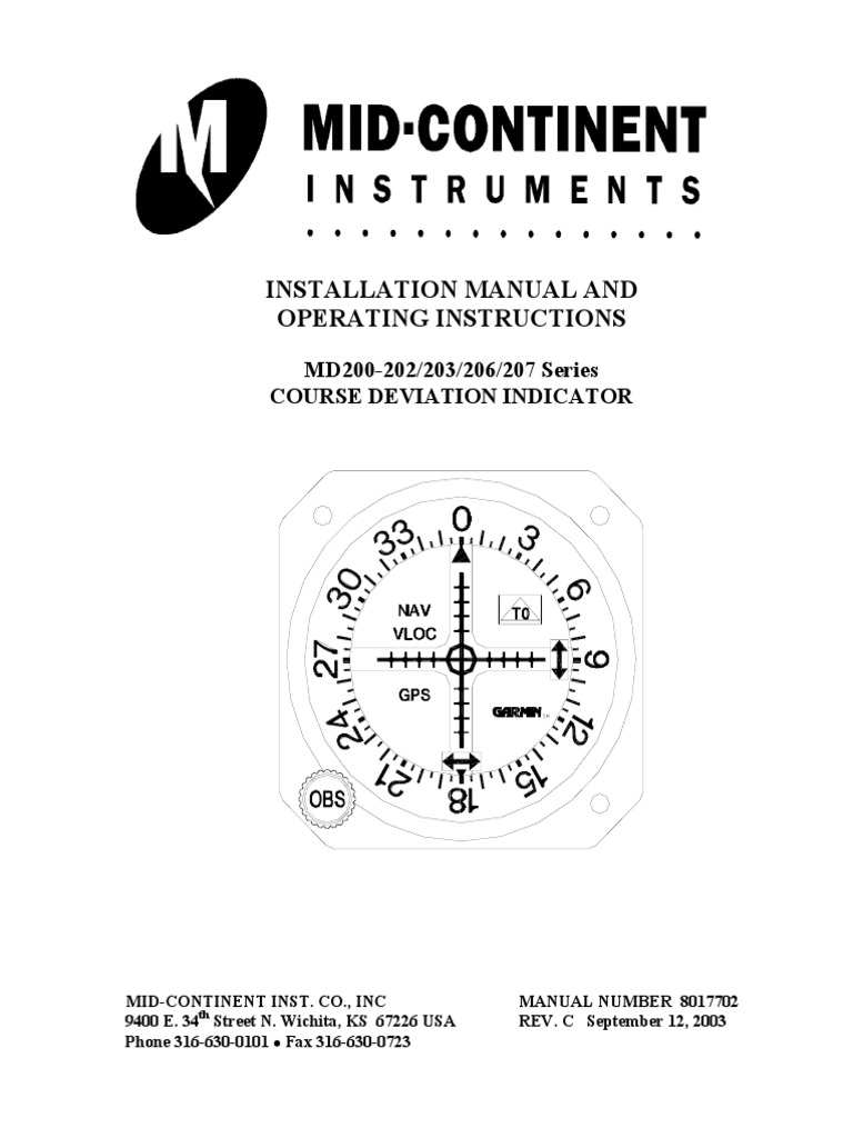 Installation Manual and Operating Instructions: MD200-202/203/206/207 ...