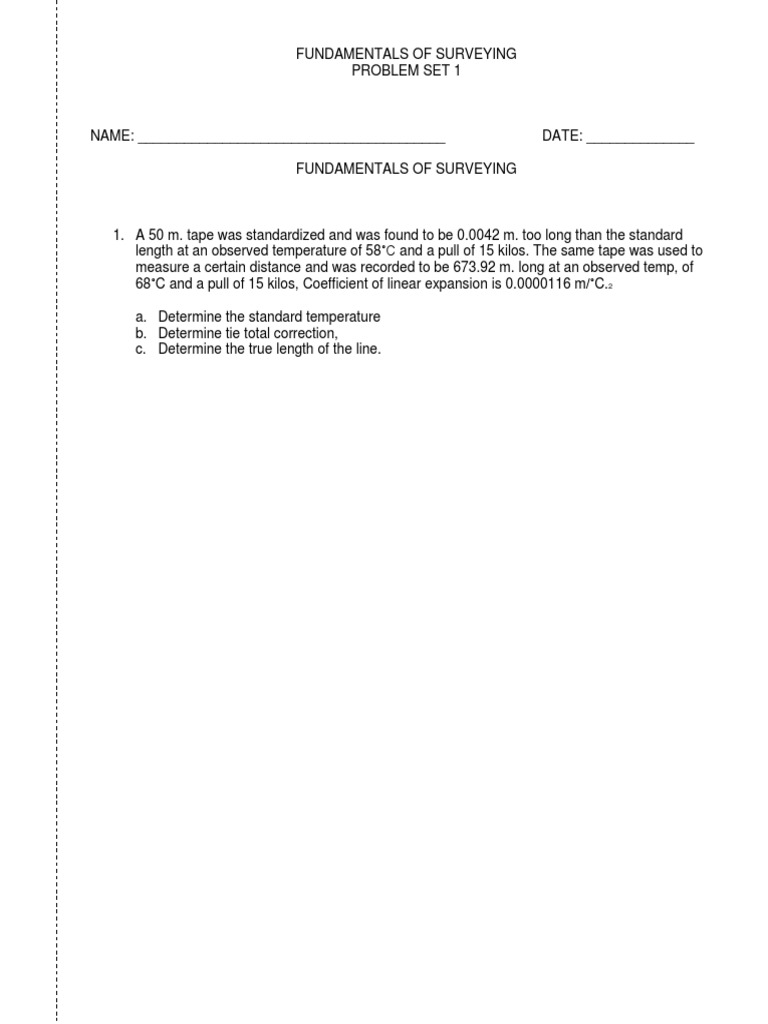 Problem Set 1 | PDF | Surveying | Measurement