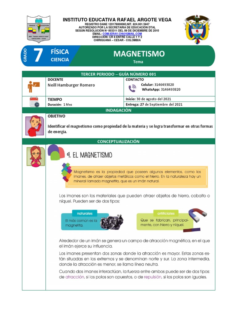 Guía FÍSICA 003 - Magnetismo | PDF | Imán | Magnetismo