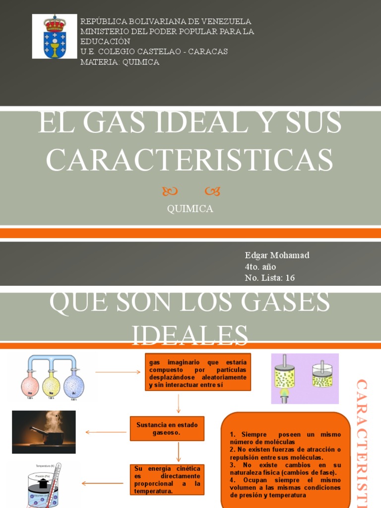 Características del Gas Ideal en Química | PDF | Gases | Fases de la ...