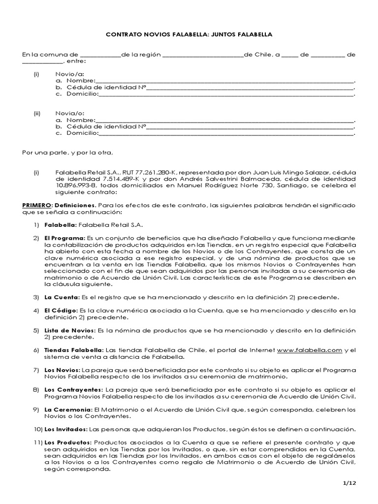 Contrato Novios Abril 2018 CL2 | PDF | Matrimonio | Arbitraje
