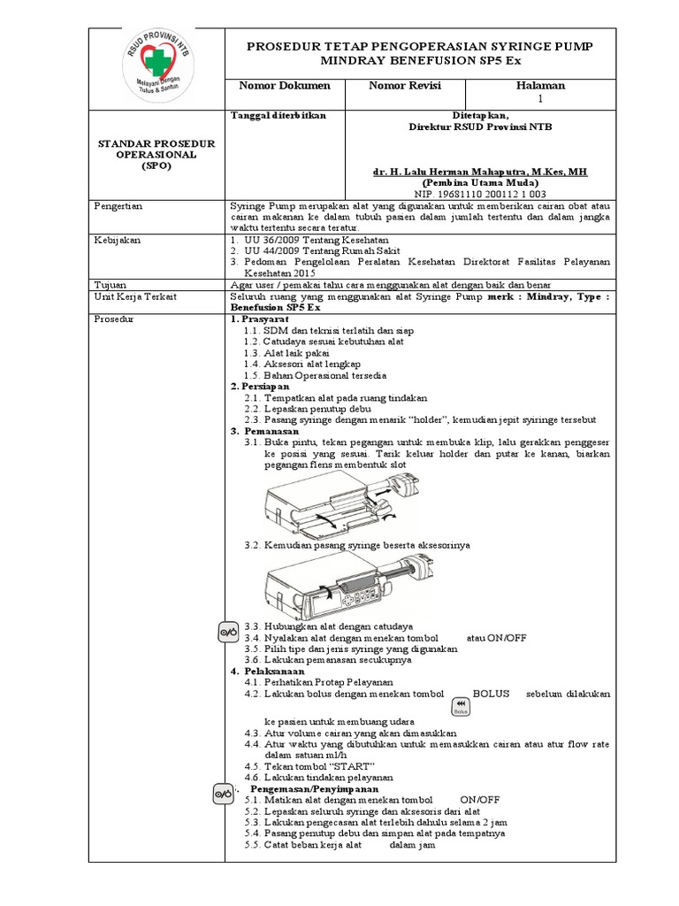 SOP Pengoperasian Syringe Pump 2021 | PDF