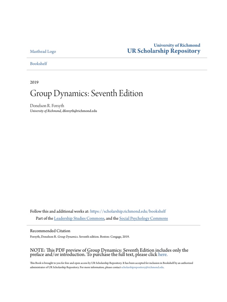Group Dynamics - Seventh Edition | PDF | Learning | Theory