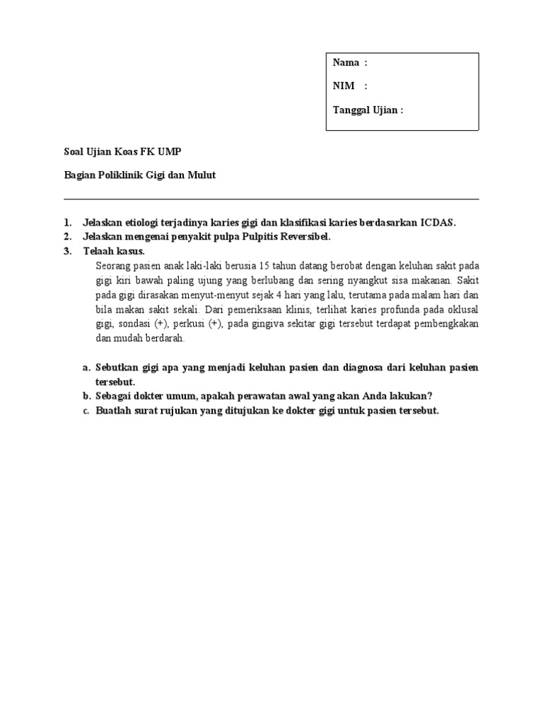 Soal Ujian Koas FK UMP Baru 5 | PDF